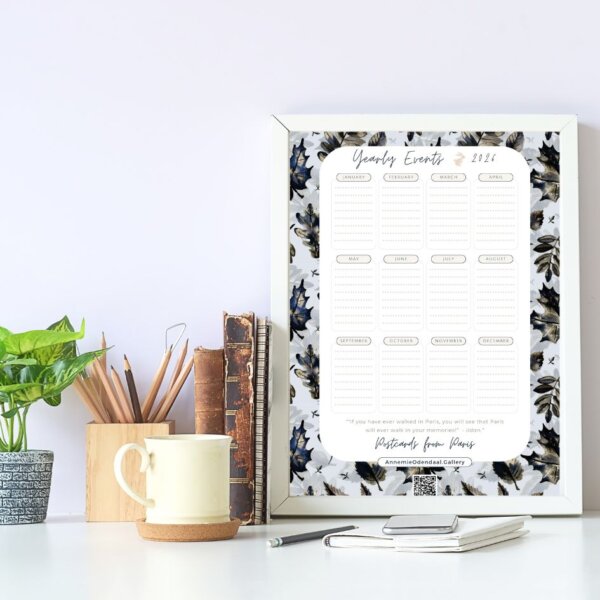 Year Events Planner 2026 – Annemie Odendaal Art